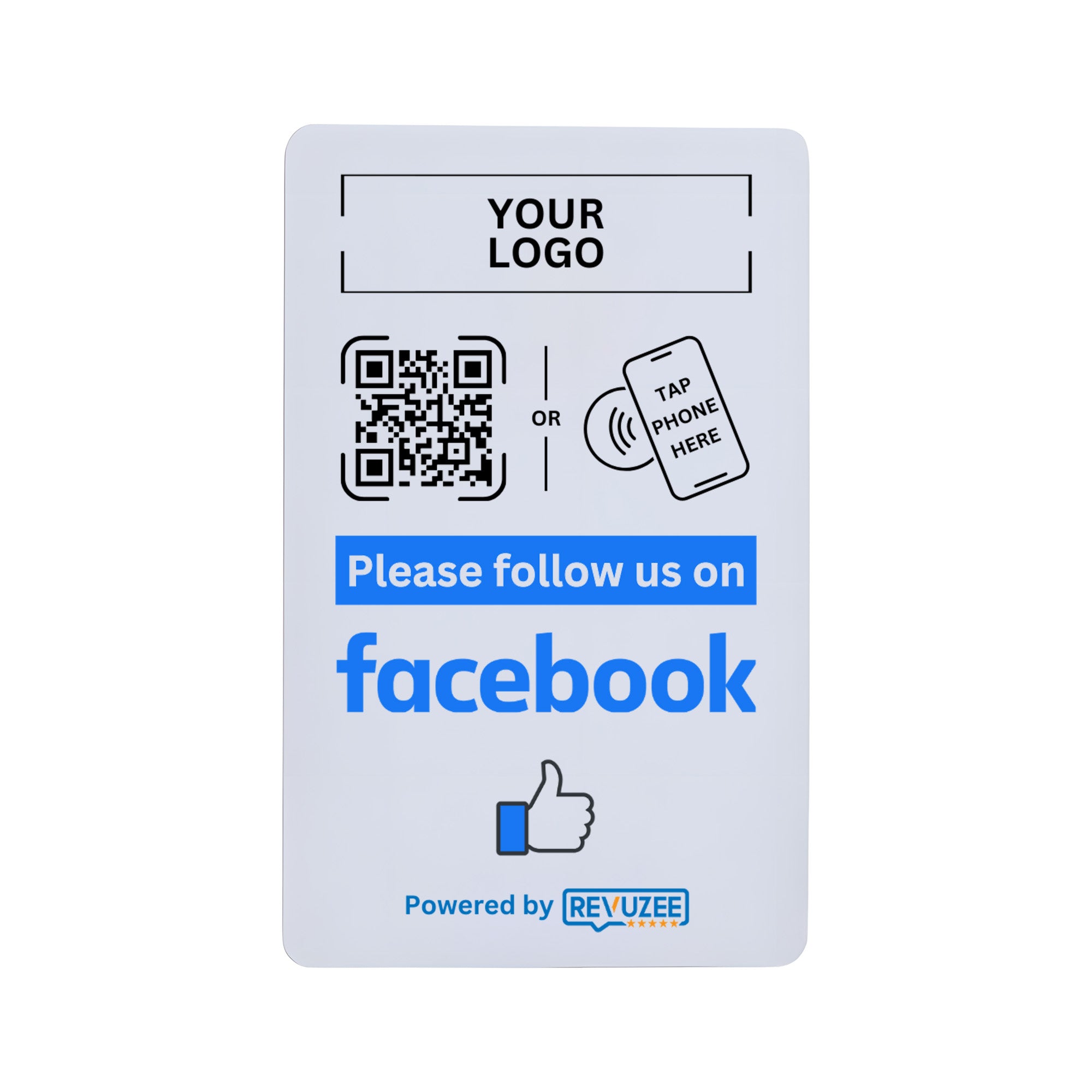 Facebook NFC & QR Code Tap Card with Your Business Logo